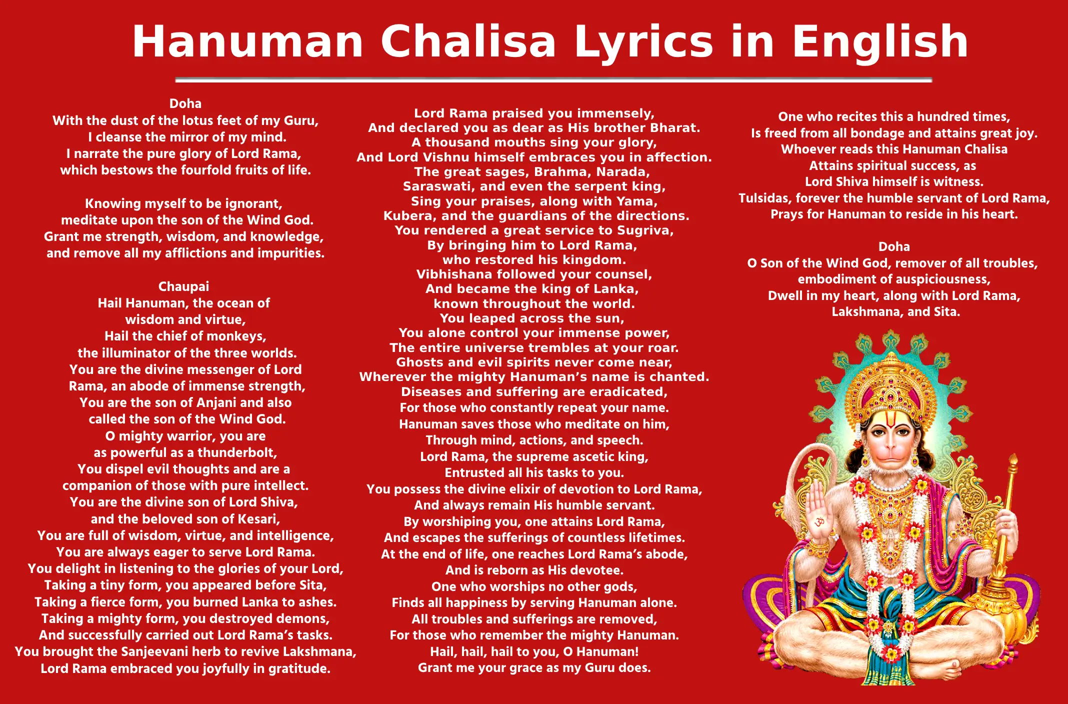 Hanuman Chalisa Em Ingles Hanuman | Bgm YouTube