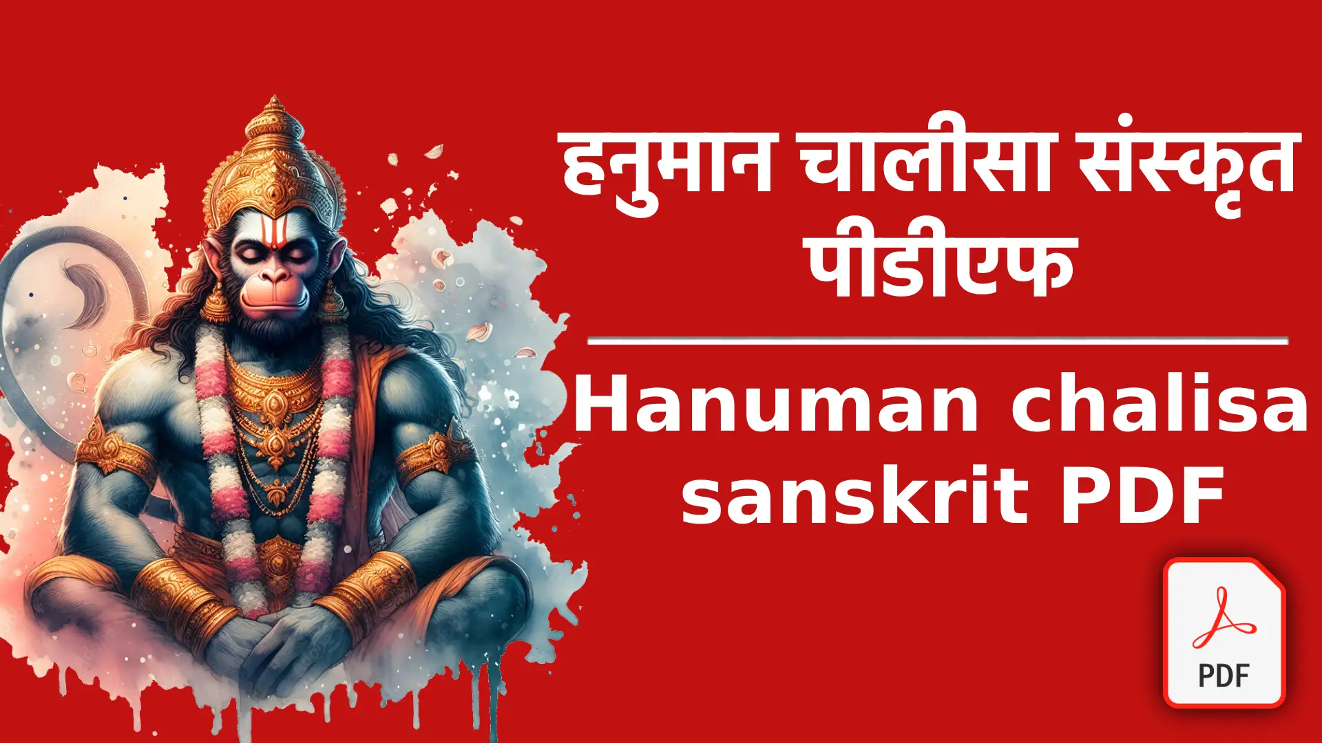 हनुमान चालीसा संस्कृत PDF | Hanuman Chalisa Sanskrit PDF : संपूर्ण पाठ डाउनलोड करें